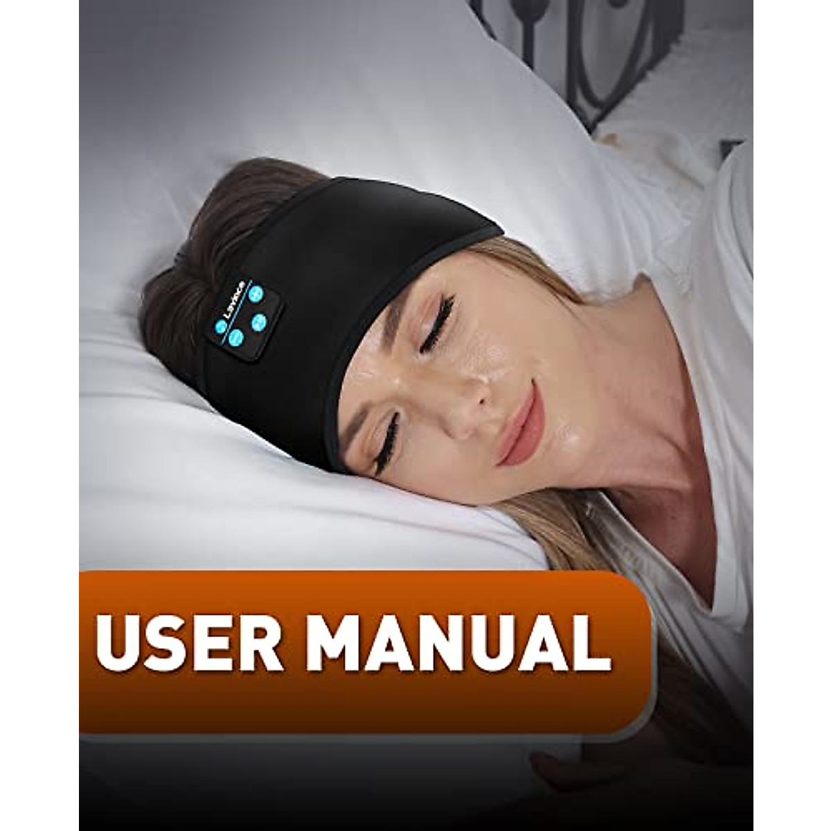 Lavince Sleep Headphones - Headband Headphones - Bluetooth Headband Sleep Headphones for Side Sleeper, Elastic Music Sleeping Band Cozy ASMR Wireless Eye Mask Tech Gadgets Gifts for Women Men