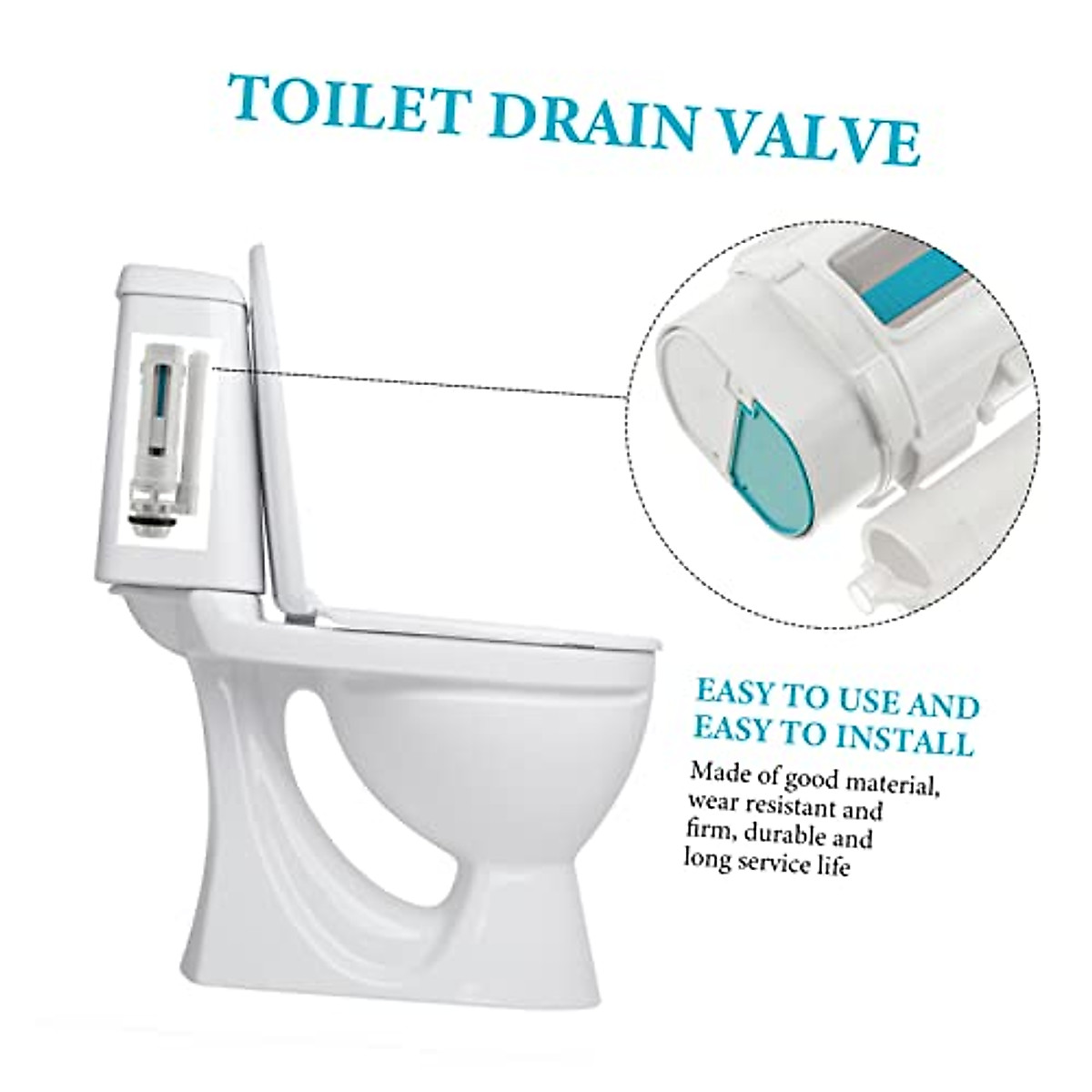 1Pc Drain valve toilet water tank parts dual flush valve toilet tank flush valve Toilet Tank Fittings automatic toilet Durable Toilet Accessories Split button valve plastic white