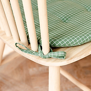 Happiness Decoration Polyester & Cotton Dining Chair Pads with Ties Set of 4 All Seasons Living Room, Office, Kitchen Chair Seat Cushions (Pink), 17.7''Lx16.5''W