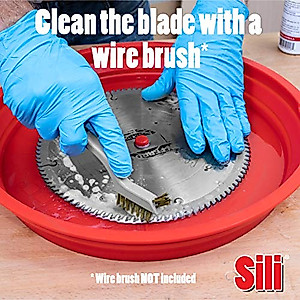 Sili Saw Blade Collapsible Cleaning Tray Made from Silicone to Hold Solution and for use with Saw Blades Up to 12 Inches in Diameter