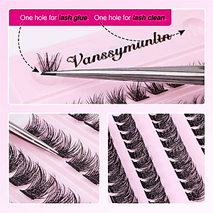 Lash Clusters DIY Eyelash Extension 110 Cluster Lashes D Curl Individual Lashes Extension Wispy Eyelash Clusters Extension Mixed Length Soft Band Reusable Lash Extension DIY at Home (VM05, D-8-16MIX)