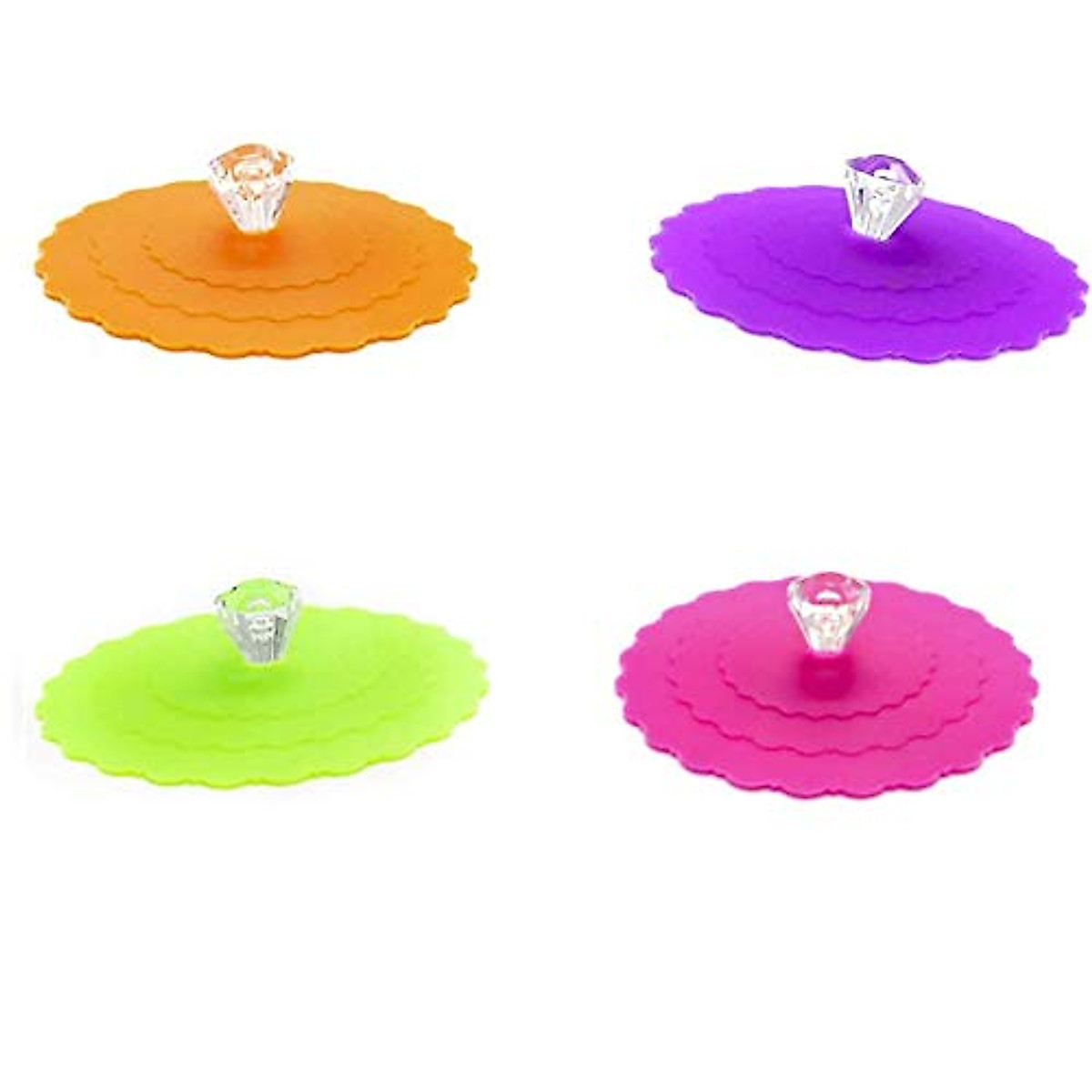 LASSUM 3Pcs Silicone Anti-dust Glass Cup Cover Coffee Mug Suction Seal Lid Cap Reusable Cup Lid