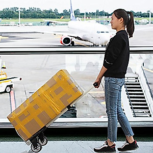 TargetEvo Folding Hand Truck, Aluminum Dolly Cart with Wheels, 170 lbs Capacity Luggage Cart with Rope & Hook for Indoor Outdoor Moving Travel