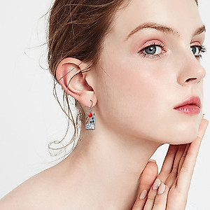 CRMAD Anime Earrings Sterling Silver Ocean Wave Drop Earrings for Women(Demon)