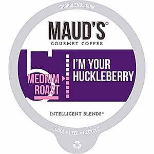 Maud's Huckleberry Coffee (I'm Your Huckleberry), 18ct. Solar Energy Produced Recyclable Single Serve Huckleberry Holiday Flavored Coffee Pods – 100% Arabica Coffee California Roasted, KCup Compatible
