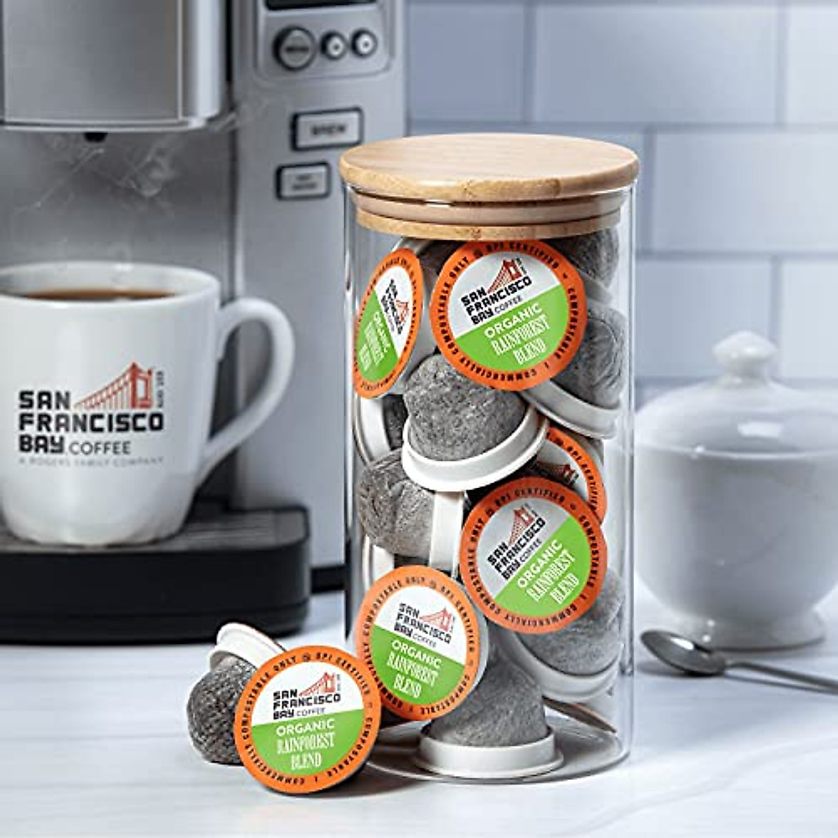 San Francisco Bay Compostable Coffee Pods - Organic Rainforest Blend (120 Ct) K Cup Compatible including Keurig 2.0, Medium Dark Roast