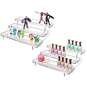 BodiCal 3-Tier Spice Rack Organizer for Cabinet- Spice Rack Seasoning Organizer, Tiered Medicine Cabinet Organizer, Kitchen Pantry Organization and Storage- 2 Pack/Clear