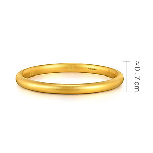 CHOW SANG SANG Cultural Blessings 999.9 24K Solid Gold Price-by-Weight Gold Matte-Finished, Loop Bangle for Women 92290K (Approx. 0.83tael (~31.06g), 8 (Wrist Size:15-16 CM))