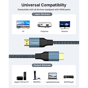 HDMI Cable, 4K HDMI to HDMI Cable 10 FT HDMI Cord 18Gbps High Speed HDMI 2.0 Cable，4K, 3D, 2160P, 1080P, 28AWG Braided HDMI Cord for Laptop, Monitor, PS5, PS4, Xbox One, Fire TV, & More