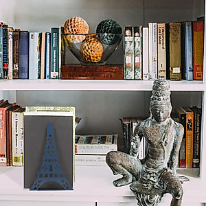 SAFIGLE Book Ends Book Ends Metal Bookend Creative Eiffel Tower Bookends, Black/White Bookends for Book Holder Bool Organizer for Home Office Black Bookshelf Black Bookshelf