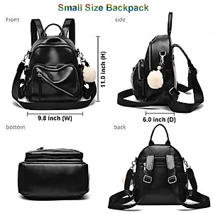 Women Cute Mini Leather Backpacks, Convertible Shoulder Bag Casual Holiday Small Rucksack, Brown