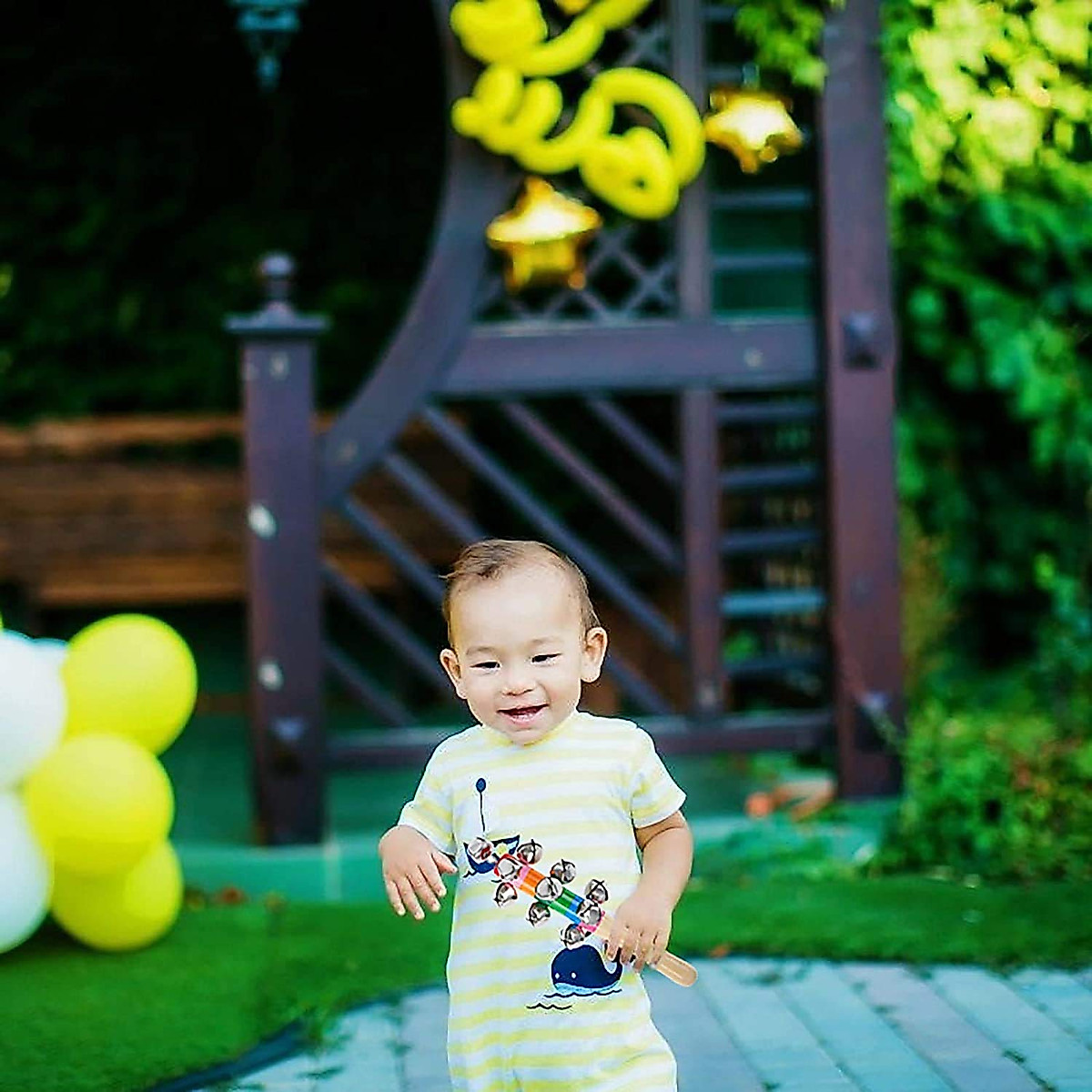 Juryfew Hand Sleigh Bells,Wooden Handle Jingle Bells Musical Instrument for Children Rainbow Music Bells,School Desk Ringbell for Holiday Wedding Babies Nickel Plated Bells Christmas Decoration (10 Pcs)