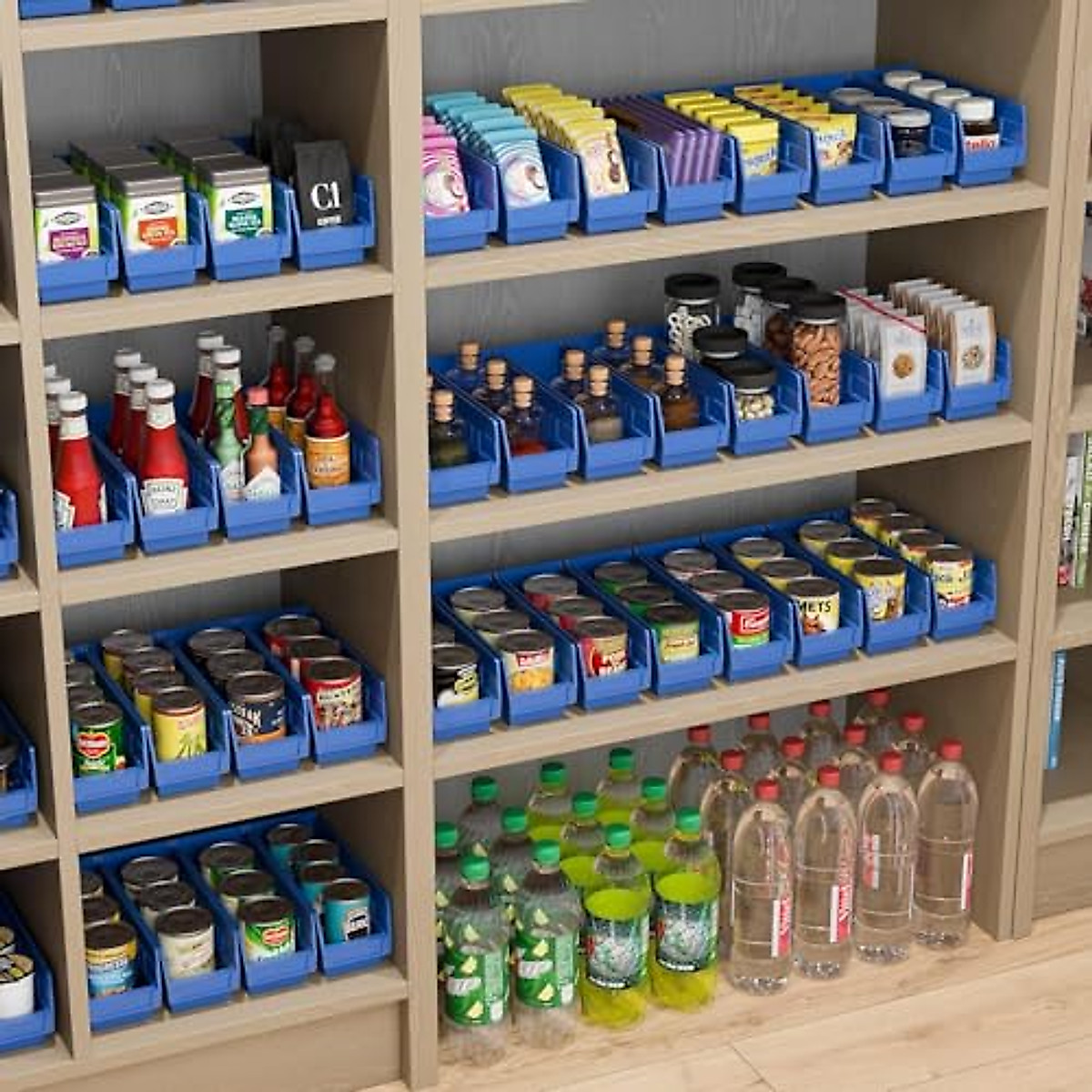 Akro-Mils 30120 Plastic Shelf Bins, Heavy Duty Storage Bins for Garage, Closet, and Drawer Organization, 12-Inch x 4-Inch x 4-Inch, Yellow, 24-Pack