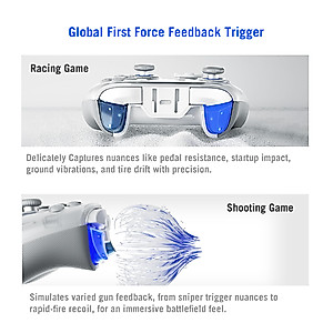 FLYDIGI APEX 4 Wireless PC Controller Forceflex Joystick Forceadapt Trigger 1000Hz Report Rate Full-Color LCD Display 1500mAh Battery Stereo Vibration PC/NS/TV/Android/Laptop