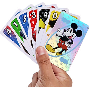 Mattel Games UNO Disney 100 Card Game in Storage & Travel Tin for Kids, Adults & Family Night, Collectible Game