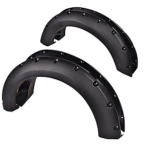 PIT66 Fender Flares,Compatible with 2004-2008 Ford F150(NOT For Heritage), Rugged Black Pocket Riveted Textured Style Wheel Flares Set, 4 Pcs