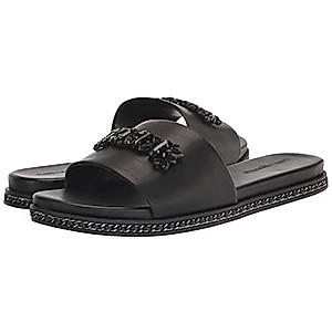 Karl Lagerfeld Paris womens Slide Sandal, Black, 10 US
