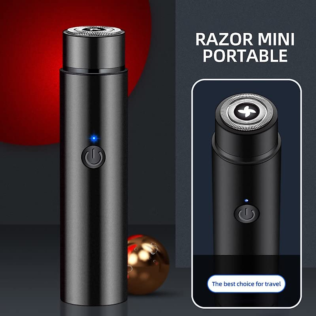 Mini Shaver Portable Electric Shaver, Electric Razor for Men, USB Rechargeable Shaver Easy One-Button Use for Home,Car,Travel