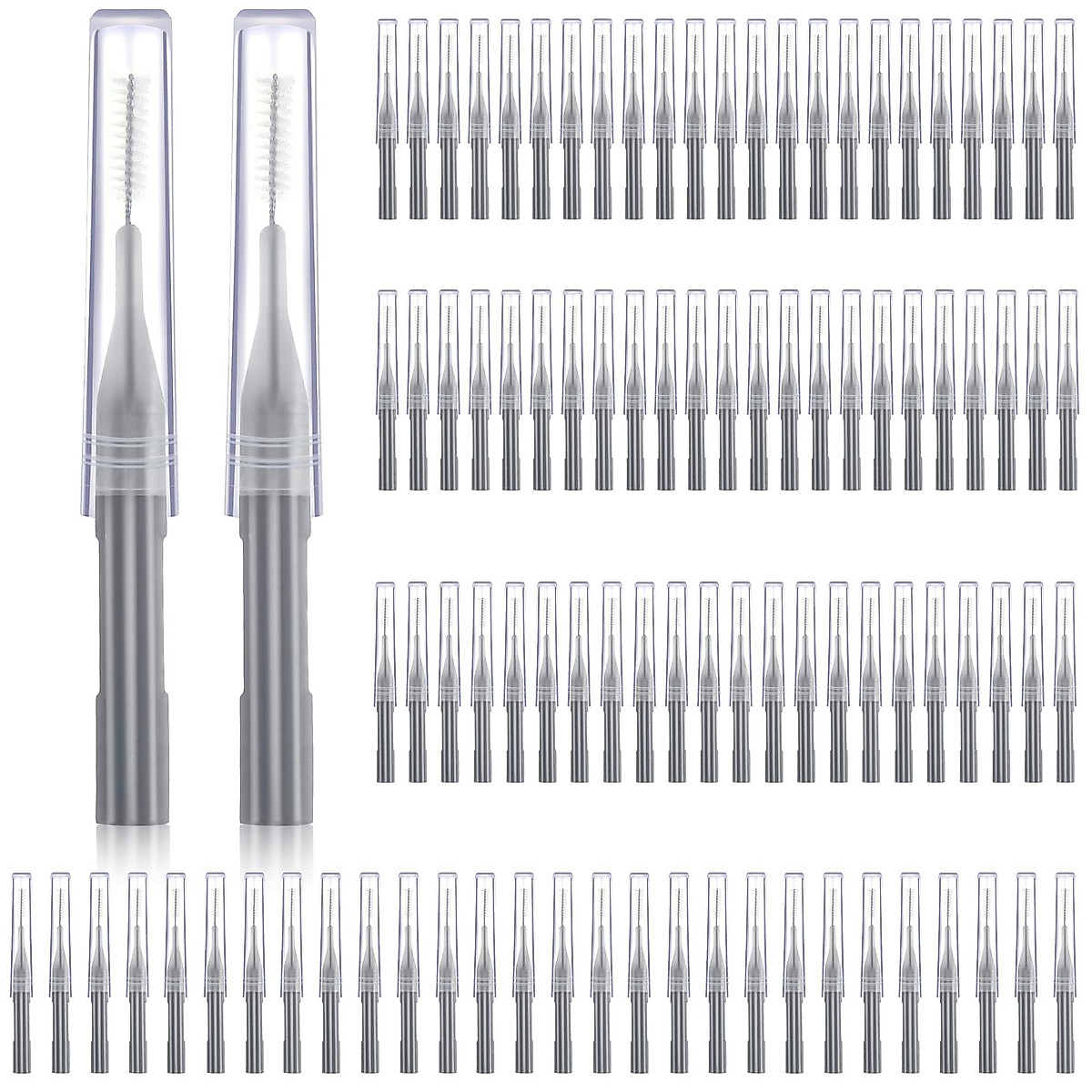 Patelai 100 Pieces Braces Brush for Cleaner Interdental Brush Toothpick Dental Flossing Head Oral Hygiene Flosser Tooth Cleaning Tool (Stylish Colors)