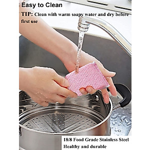 VENTION Small Vegetable Steamer 10.2 Inch, 5-Ply Thick Stainless Steel Steamer for Cooking, 5.8 QT Stove Top Steamer Pot, Steam Pot