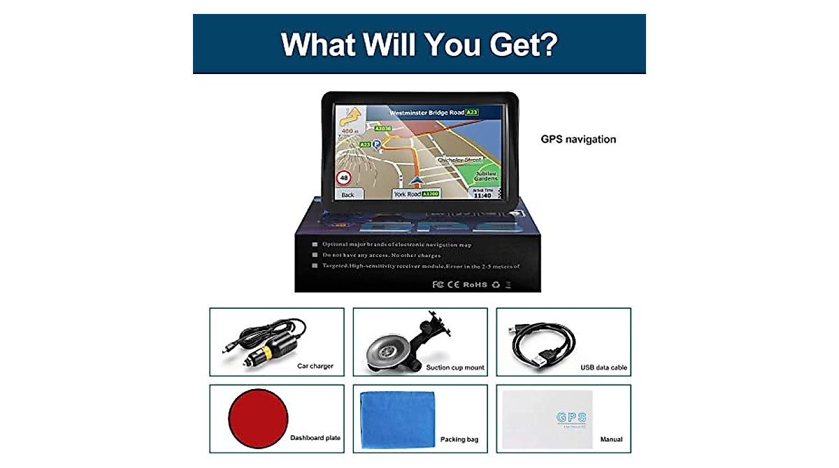 9-Inch GPS Navigation with Lifetime Maps & Multi-Language Support