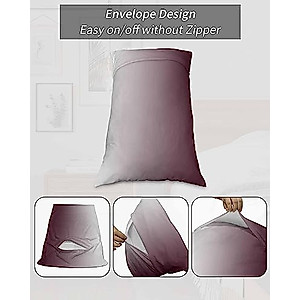 Edwiinsa Wine Red Ombre Pillow Covers King Standard Set of 2 20x36 Bed Pillow, White Modern Abstract Art Aesthetics Plush Soft Comfort for Hair/Skin Cooling Pillowcases with Envelop Closure