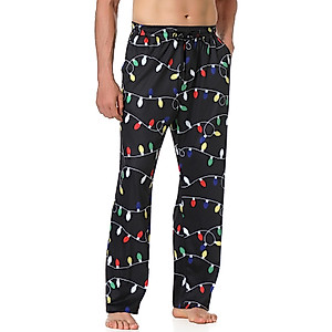 Dancer queen Christmas Pajama Pants for Men,Men's Funny PJ Pants Holiday Pajamas Sleepwear for Lounging,Xmas PJS Bottoms BlackLight Strip(XX-Large)