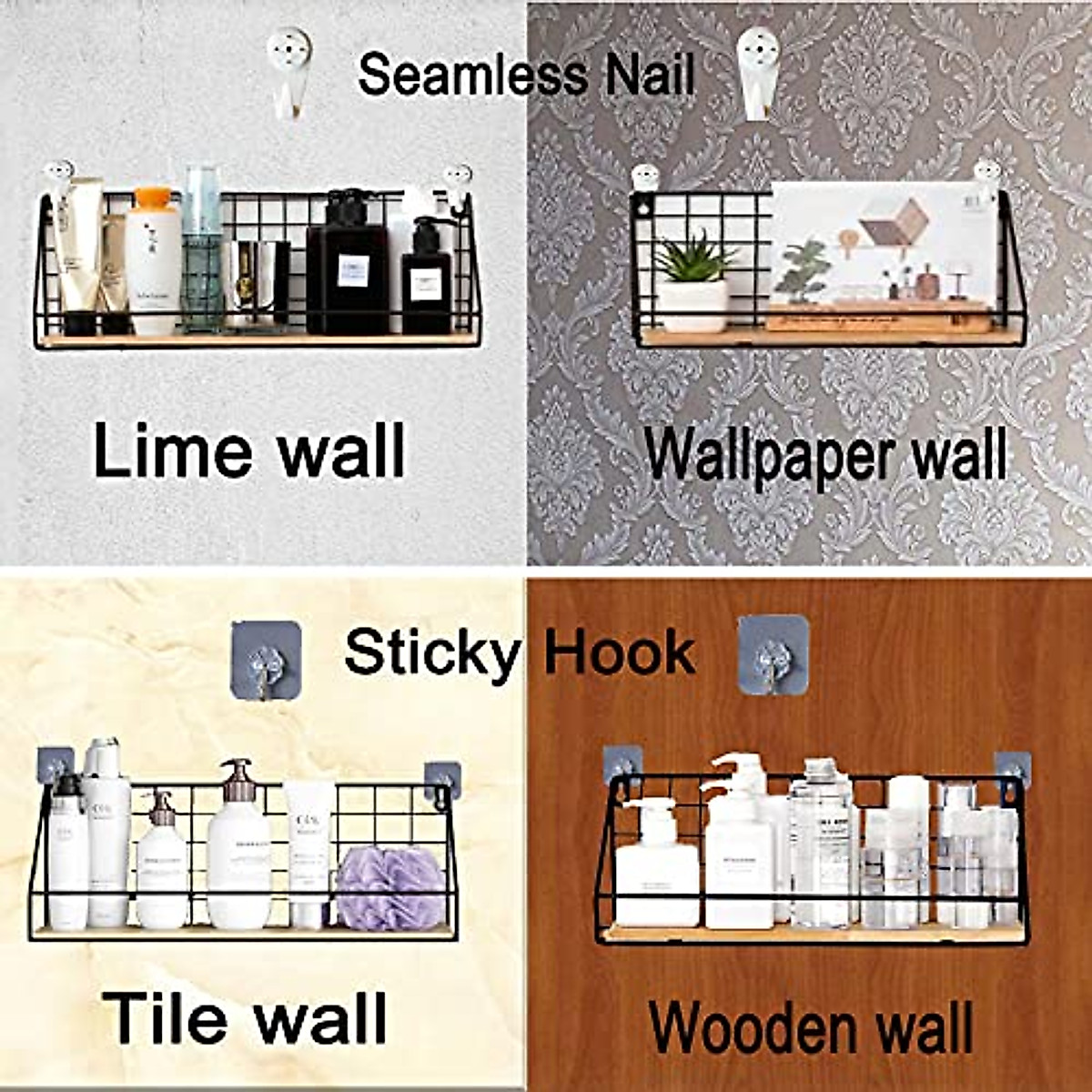 RANYUBIN Floating Shelves Wall Mounted, Rustic Wood Storage Set of 3 for Picture Frames, Collectibles, Decorative Items, Great for Living Room, Office, Bedroom, Bathroom, Kitchen etc