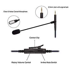 Audio Replacement Cable with in-Line Mic Remote Volume Control Compatible with Bose 700, QC35, QC35 II, QC45 Headphones, Audio Cord Compatible with iPod iPad iPhone Apple Devices