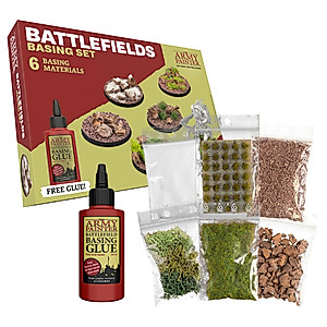 The Army Painter Battlefields Basing Set - Terrain Model Kit for Miniature Terrain Bases - Diorama Supplies with Landscape Rocks, Scenic Sand, Model Grass, Tufts & Free Basing Glue