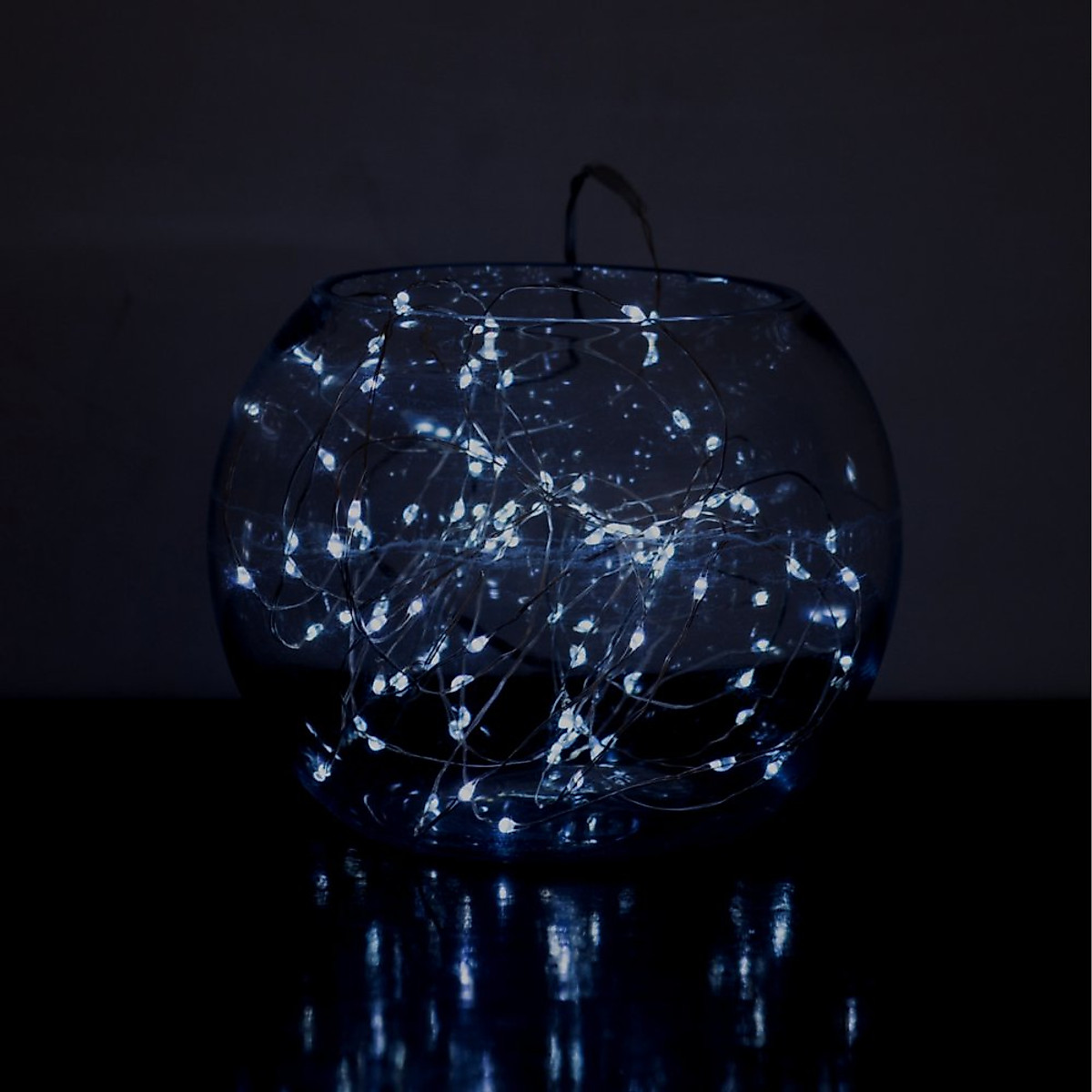 Solar Powered String Lights, 100 LED Copper Wire Lights, Waterproof Starry String Lights, Indoor/Outdoor Solar Decoration Lights For Gardens, Patios, Homes, Parties: 20 ft, Platinum