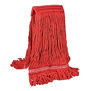 MECCANIXITY Commercial Mop Heads Replacement 40x27cm Cotton Yarn for Wet/Dry Mop Floor Cleaning Pads, Red