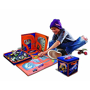 Hot Wheels Tara Toy Storage Box - Multicolor Cardboard Cube Holds Up To 300 Hot Wheels Cars, Storage And Play For Kids Age 3+