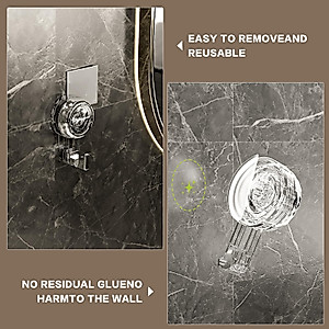 Suction Cup Hooks for Shower, Bathroom, Kitchen, Glass Door, Mirror, Tile – Loofah, Towel, Coat, Bath Robe Hook Holder for Hanging up to 11 lbs – Waterproof,2 Pack Removable & Reusable (clear lucite)