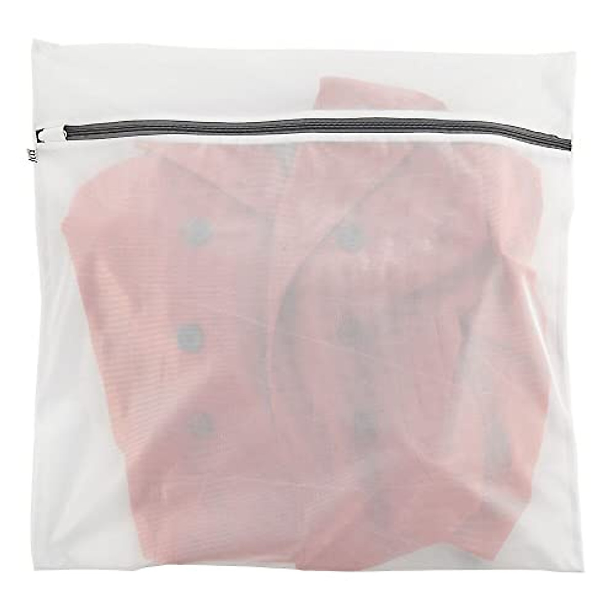 mDesign Medium Laundry Mesh Wash Bag - Fine Weave Fabric, Zipper Closure, Washing Machine, and Dryer Safe, Protect Lingerie, Delicates, Underwear, Bras, Leggings - Reusable - 2 Pack, 24" x 24" - White