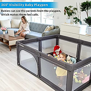 Baby playpen, Upgrade Play pens for Babies and Toddlers with Thickened Bottom, Sturdy Infant Activity Center Prevent Climbing Safe and No Gaps.(50”×50”)