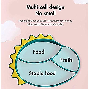 Silicone Suction Baby Plate With Spoon and Fork Dinosaur Baby Plate Set Baby Self Feed Utensils Baby Spoon Baby Fork Suction Plate