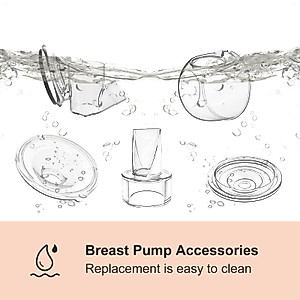 Veoiramc Wearable Breast Pump Parts Accessories Replace Silicone Diaphragm/Duckbill Valve/Collector(180ml)/Linker/Flange, Compatible Suitable S9/S10/S12, Original Part Accessories Replacement(27mm)