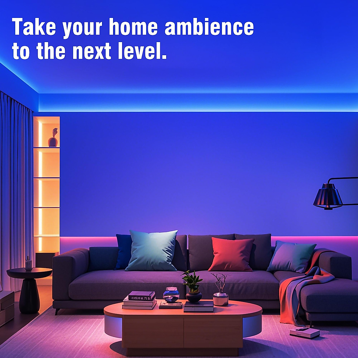 VOLIVO 100ft RGB Led Strip Lights, Color Changing Led Light Strips Kit with 24 Keys IR Remote Control, Music Sync Lighting for Bedroom, Room, Home