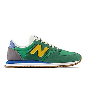 New Balance Unisex-Adult 420 V2 Sneaker, Team Forest Green/Yellow, 12.5 Wide Women/11 Men