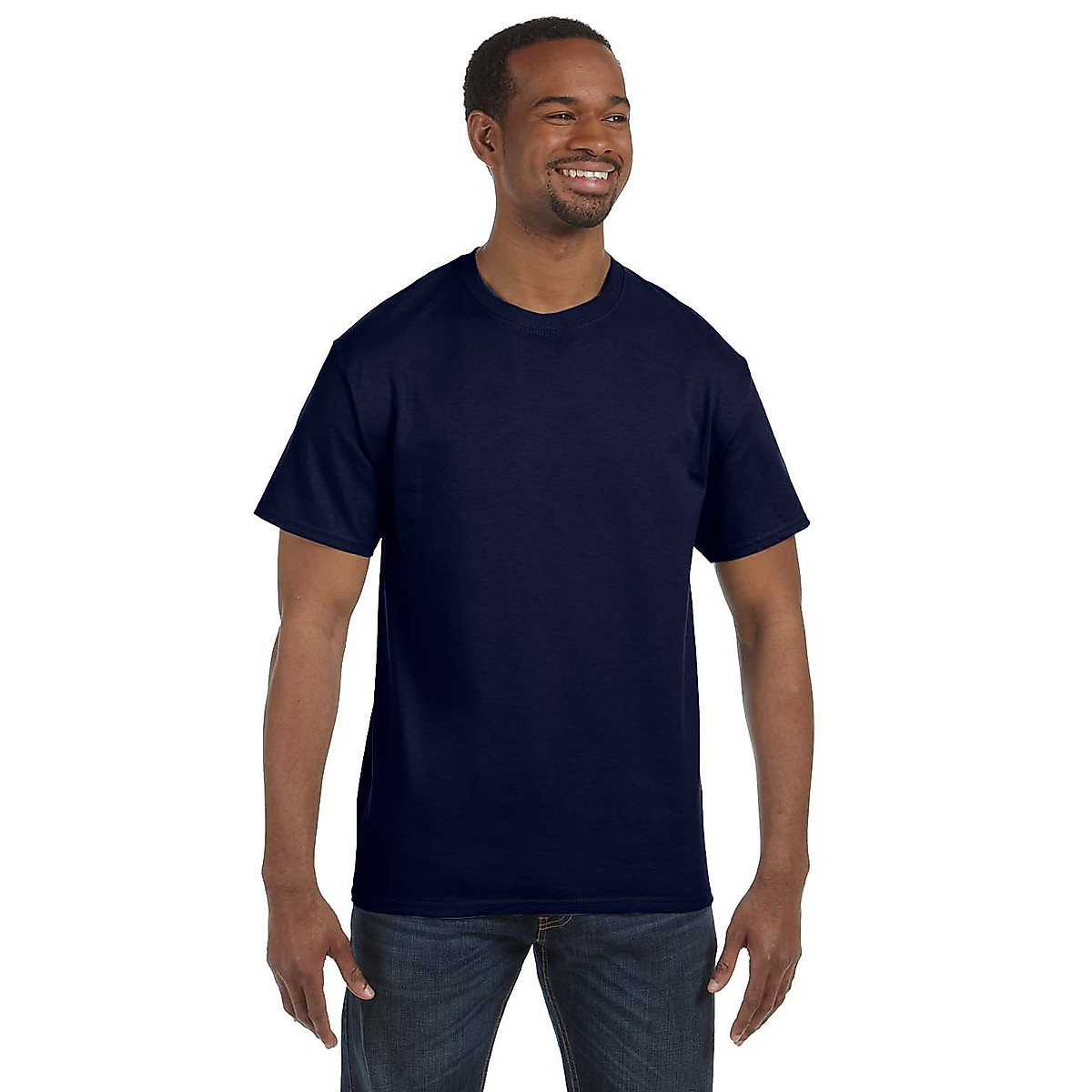 Hanes Mens Tagless 100% Cotton T-Shirt, XL, Navy