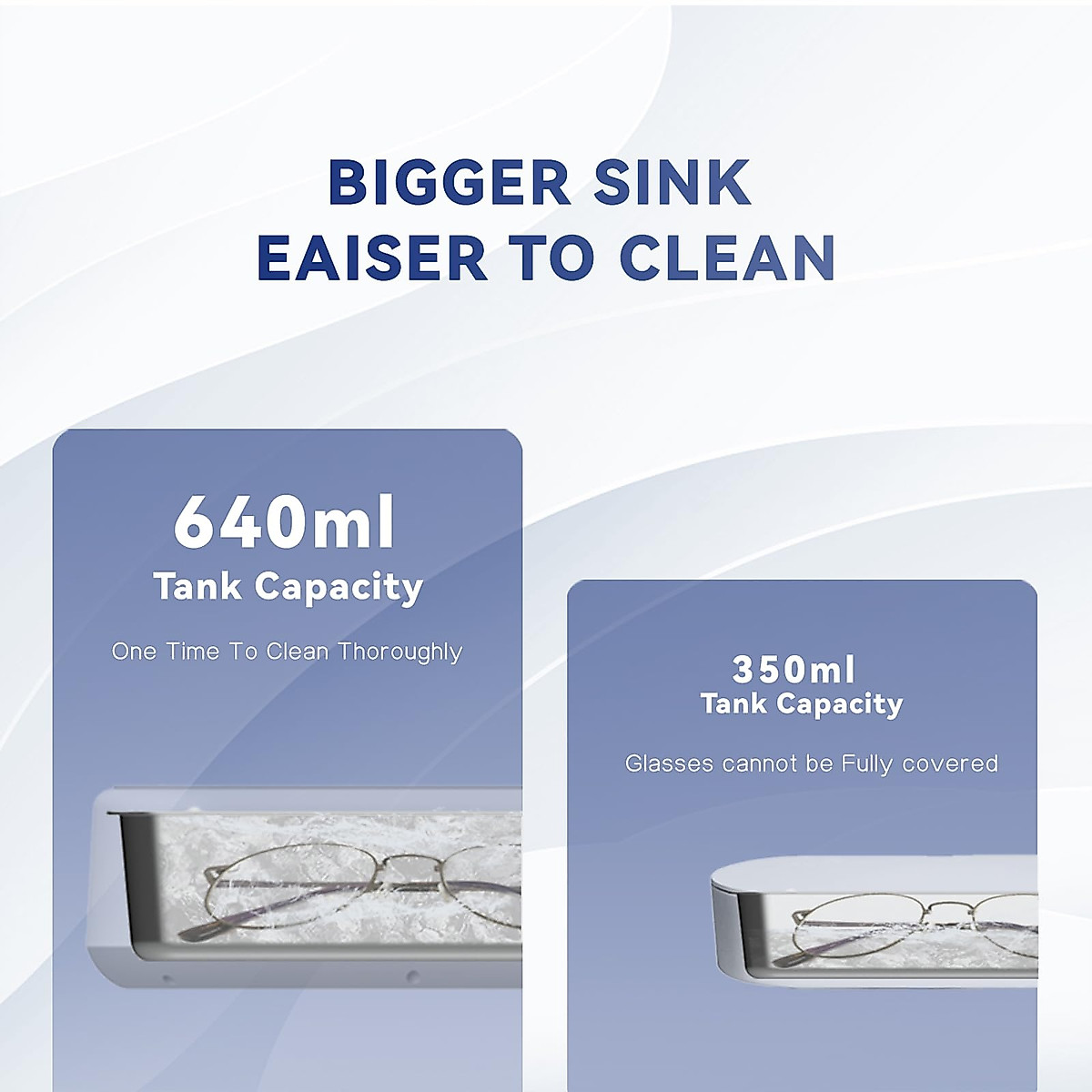 UltrasoniJewelry Cleaner, 40W 640ML Portable Household Professional Ultrasonic Eyeglasses Cleaning Machine with Timer，Ring Glasses Watches Denture Clean