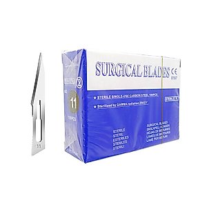 100pcs Sterile #11 Medical Surgical Blades,Single Blade Razor for Dental,Dermaplaning, Dissection, Podiatry, Professional Grooming, Acne Removal