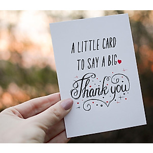TRIDECOR Thank you Card with Envelope, Simple Cute Single Card, Grateful Card - Folded 5"x7" Card for Him, Her, Teacher, Boss, Doctor, Mom, Dad, Coworker, Bridesmaids, Groomsmen