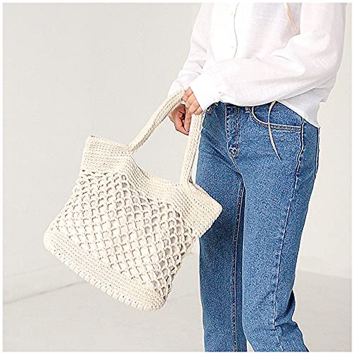 Monanoat Straw Large Tote Bag Shoulder Bag for Women Straw Handbag Vintage Handwoven Bag Summer Beach Bag
