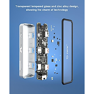 Docking Station, USB C Hub, TOTU 8-in-1 Type C Hub with 4K HDMI Port, Ethernet, 100W PD USB-C Power Delivery, 2 USB 3.0 Ports, 1 USB 2.0 Port, SD/TF Card Reader, for MacBook and Other Type C Laptops