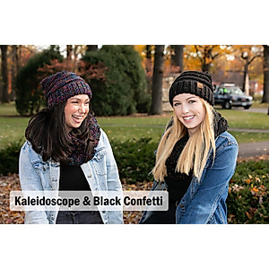 Funky Junque Oversized Beanie Matching Scarf Set Bundle - Kaleidoscope 4#32