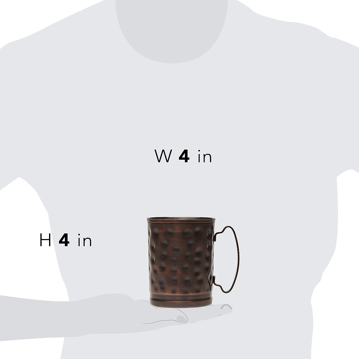 Libbey Moscow Mule Hammered Copper Mugs, 14-ounce, Set of 4