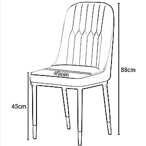 RILOOP Dining Chairs High Back Kitchen Chair Pu Leather Modern Desk Chair Metal Legs Load-Bea150Kg Corner Chairs/White