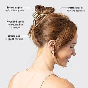 Kitsch Gold Metal Claw Clips - Large Claw Clips for Thick Hair, Gold Hair Clips for Girls, Metal Hair Clips for Women, Gold Claw Clips for Thin Hair, Metal Hair Claw Clips for Women & Cute Hair Clips